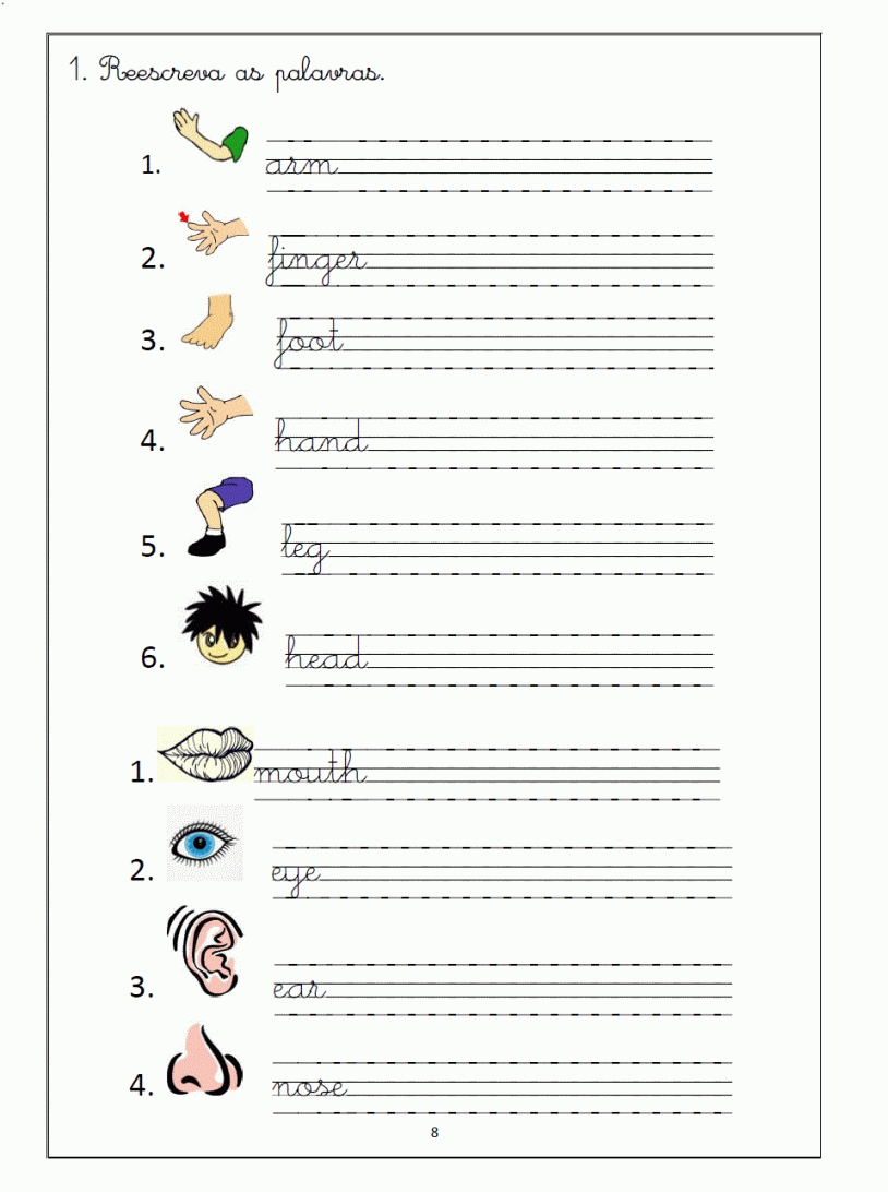 10 Body Parts 3 Letters Free Letter Templates 10 Body Parts 3 Letters Free Letter Templates