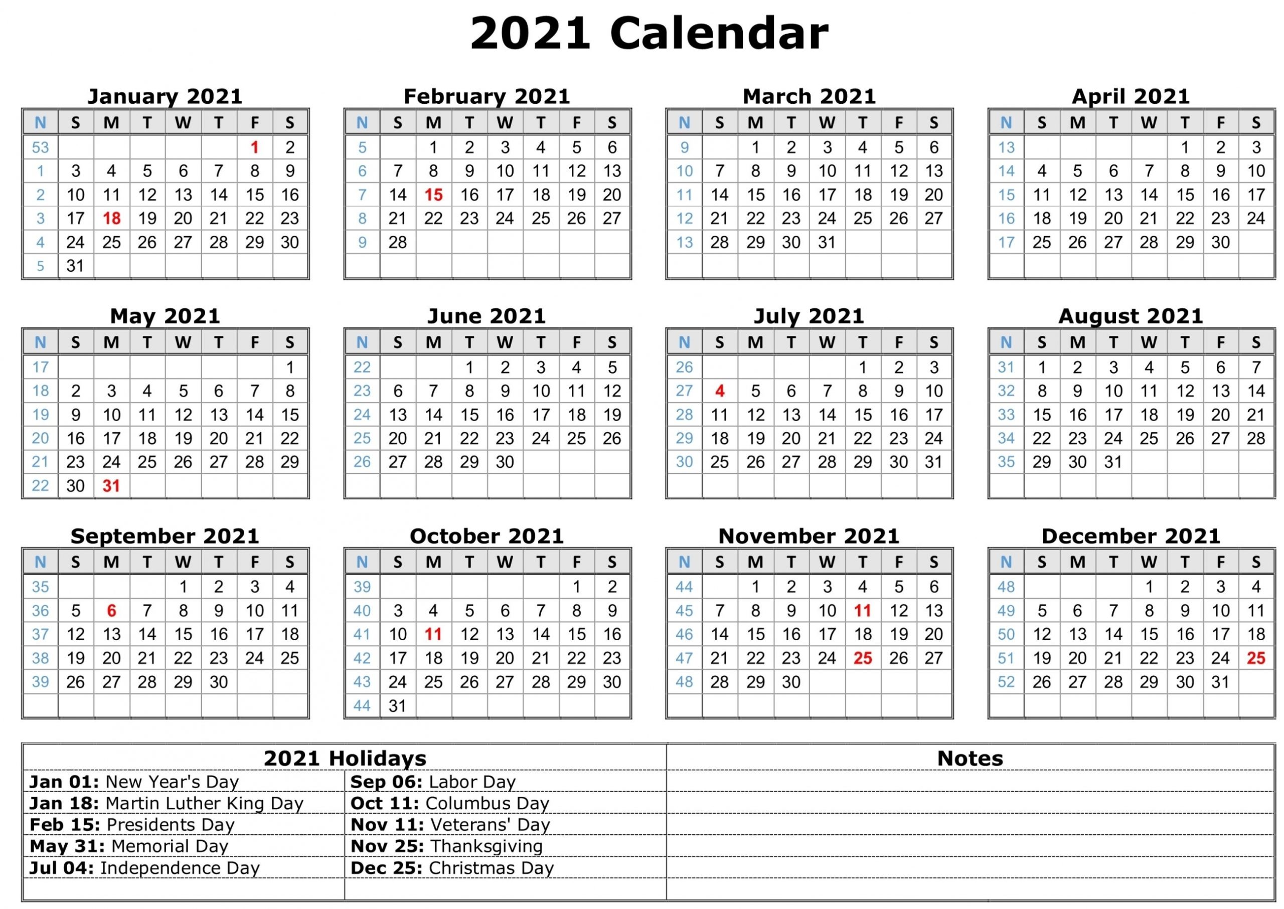 2021 Monthly Calendar With Holidays Free Letter Templates 2021 Monthly Calendar With Holidays Free Letter Templates